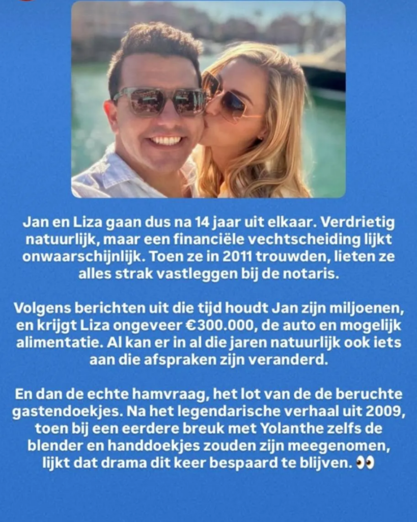 Scheiding Jan Smit en Liza Plat: dit bedrag wordt genoemd in verband ...